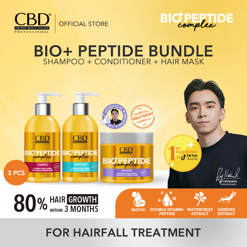 Jual CBD BIO+PEPTIDE COMPLEX Shampoo / Conditioner / Hair Mask for Hair Fall Treatment | Rambut ...