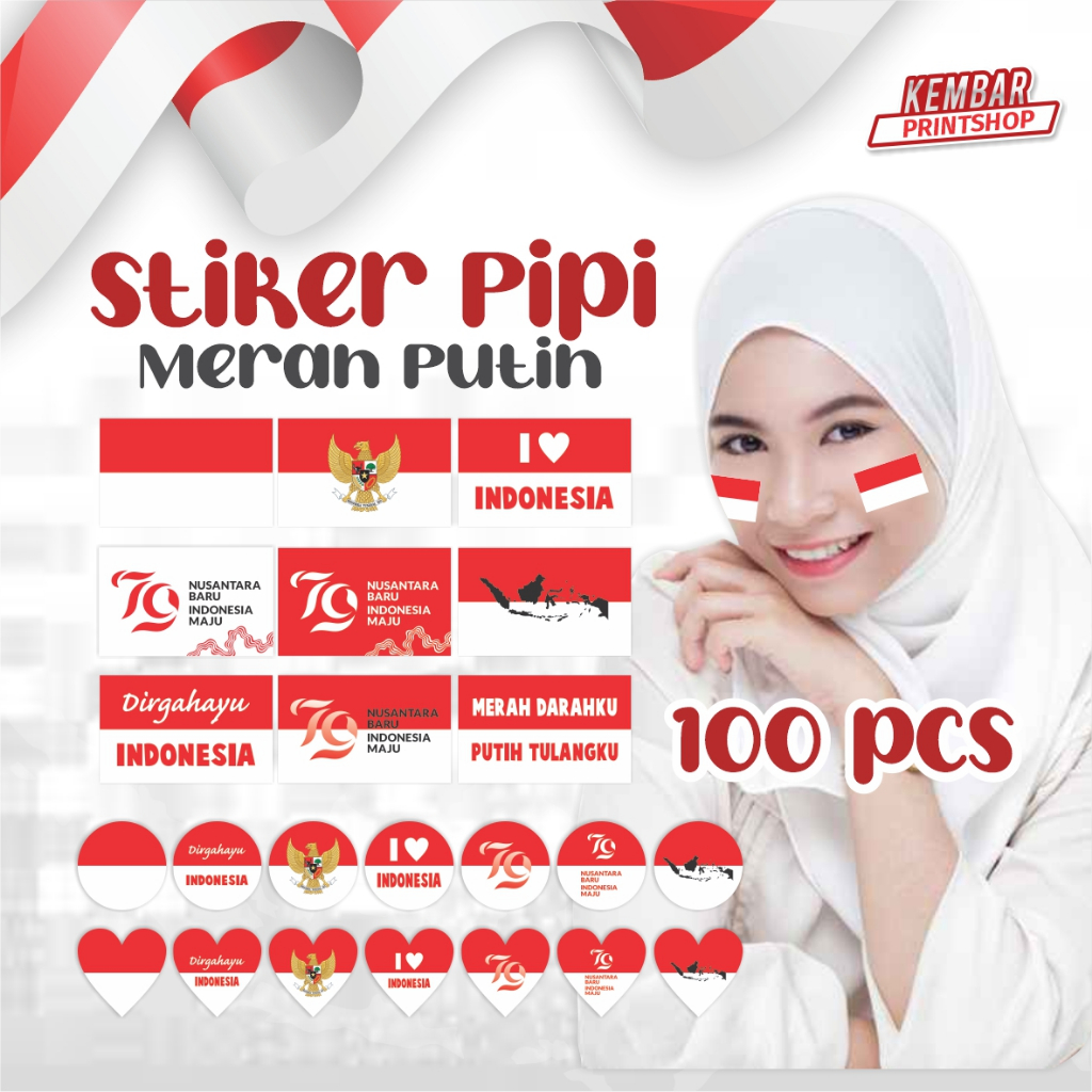 Jual STIKER PIPI | STIKER MERAH PUTIH | STIKER KEMERDEKAAN 17 AGUSTUS ...