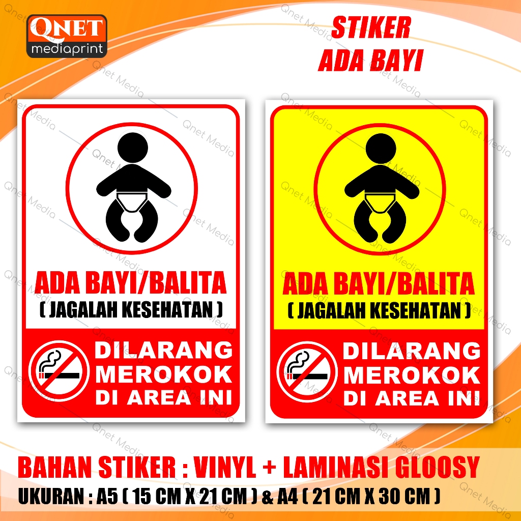 Jual STIKER ADA BAYI / BALITA DILARANG MEROKOK + LAMINASI GLOSSY ...