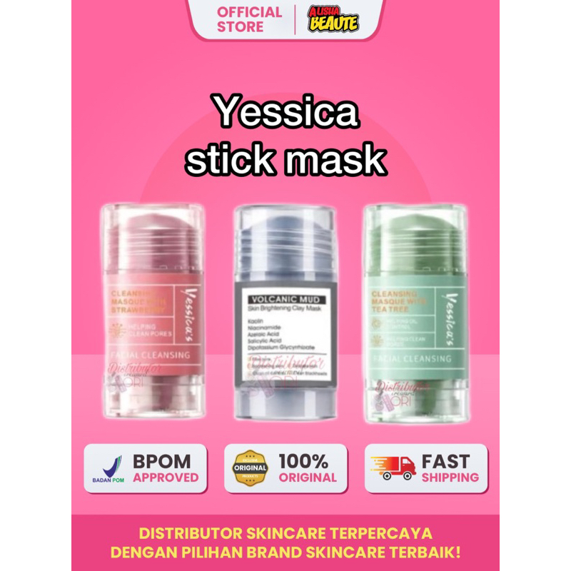 Jual READY Yessica's Tea Tree & Strawberry Anti Pores & Acne Clay Stick ...