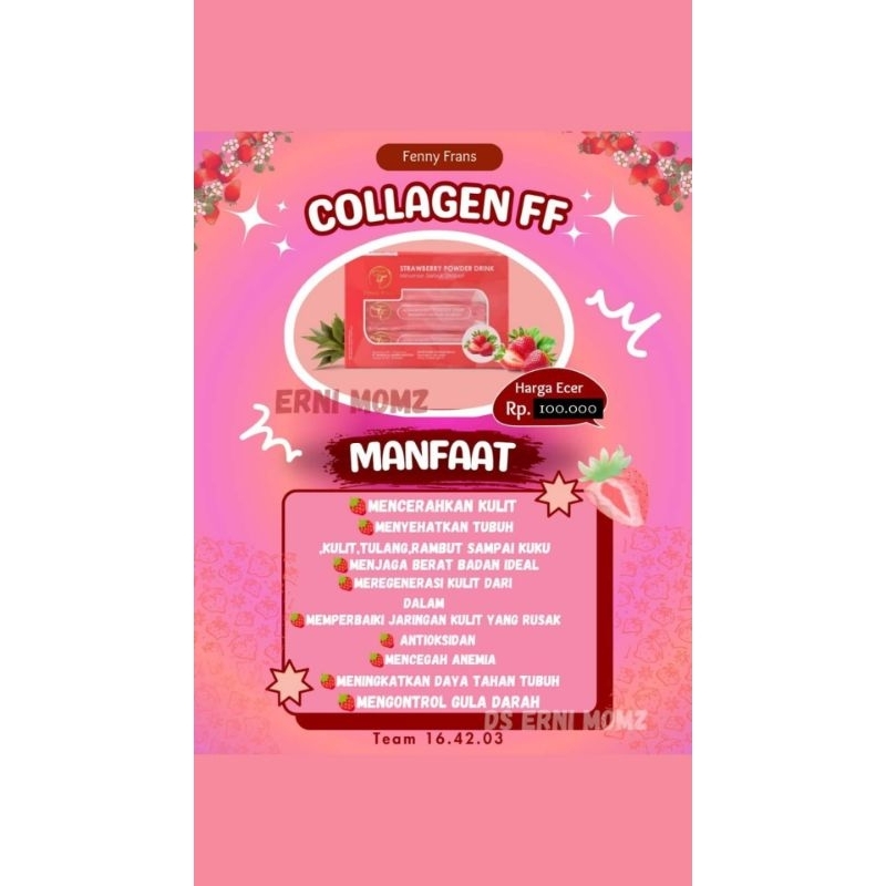 Jual Collagen FF Strawberry powder Drink by fenny frans | Shopee Indonesia