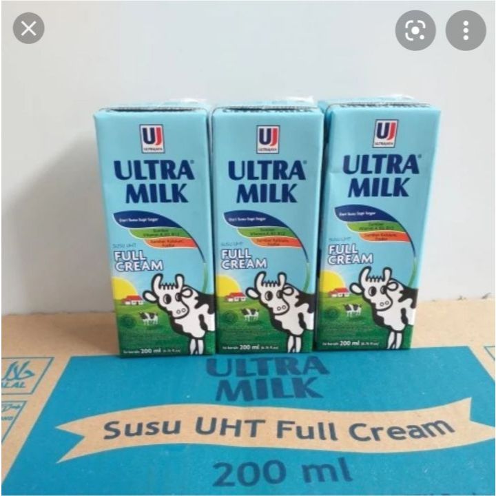 Jual SUSU UHT ULTRA FULL CREAM 200 ML DUS ISI 24 KOTAK | Shopee Indonesia