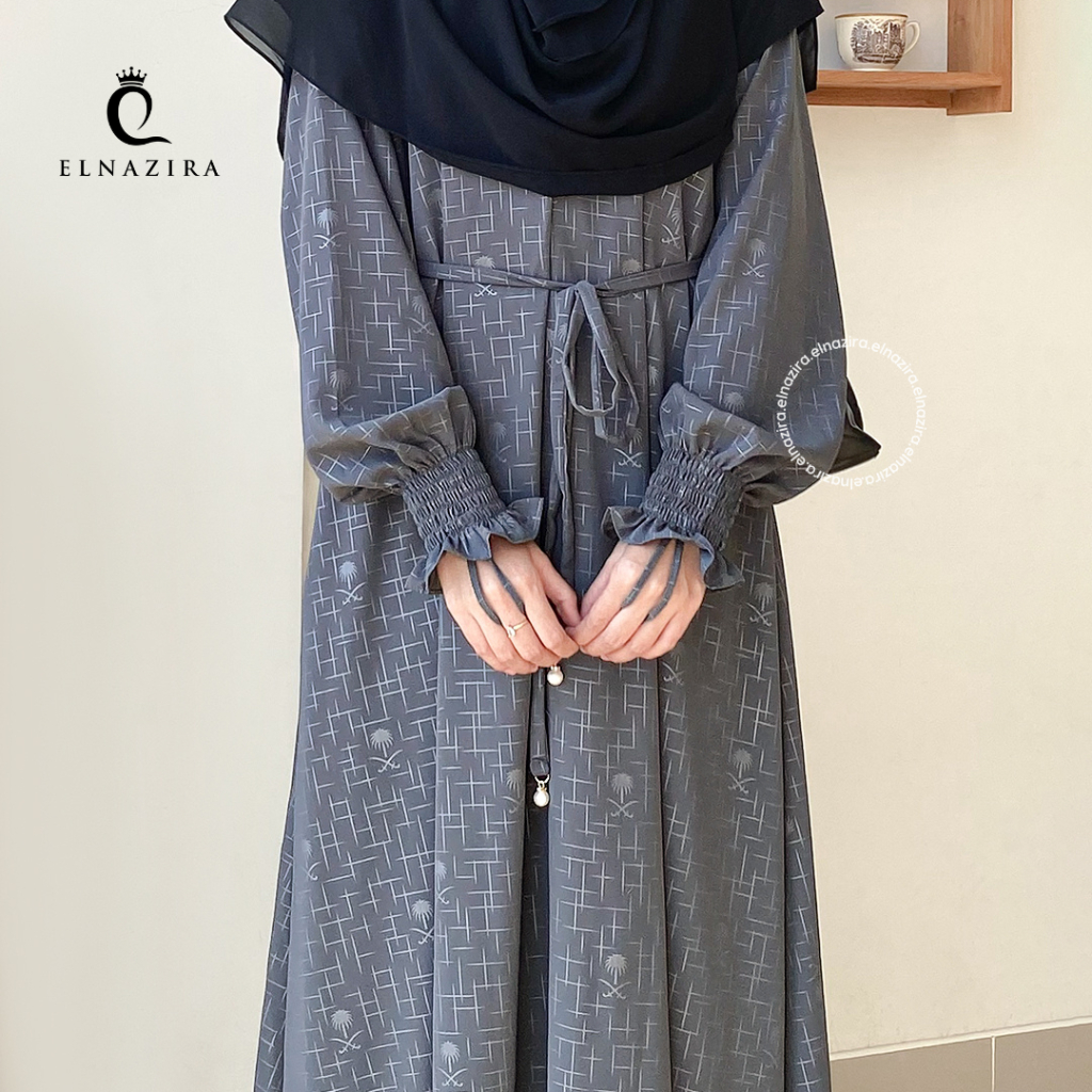 Jual Elnazira - Palm Abaya Emboss Gamis Dewasa Perempuan Dress Muslim ...