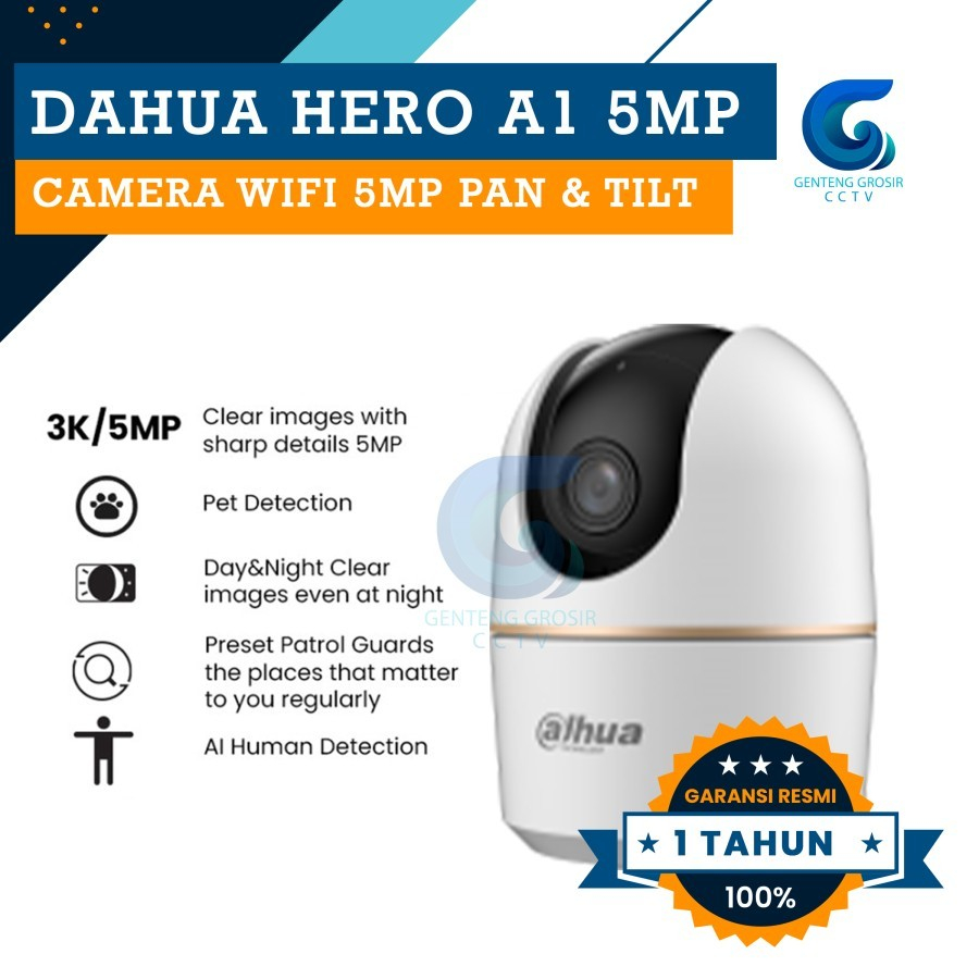 Jual Dahua Hero A1 5MP DH-H5A Indoor WiFi Pan&Tilt Network Camera | Shopee Indonesia