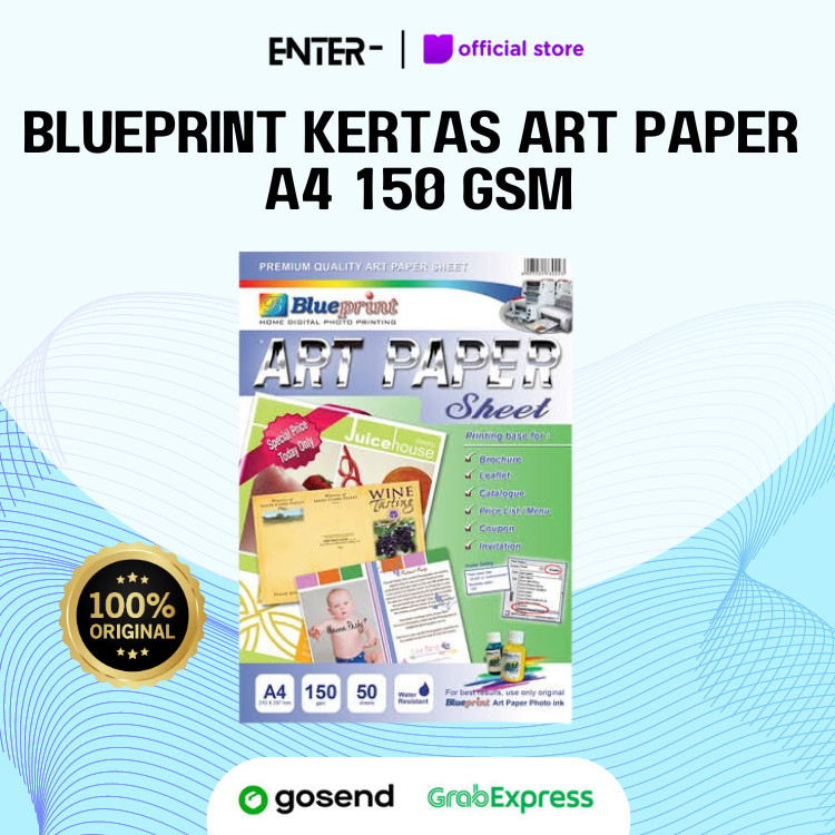 Jual Kertas Art Paper Blueprint A4 ( 150 gsm ) | Shopee Indonesia