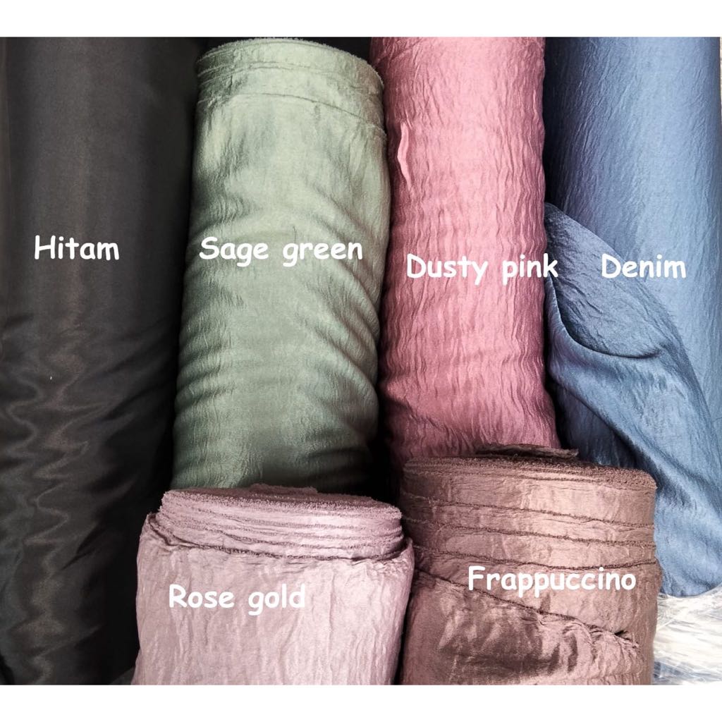 Jual Kain Water Satin Bahan Crinkle Metallic Santorini Silk Meteran ...