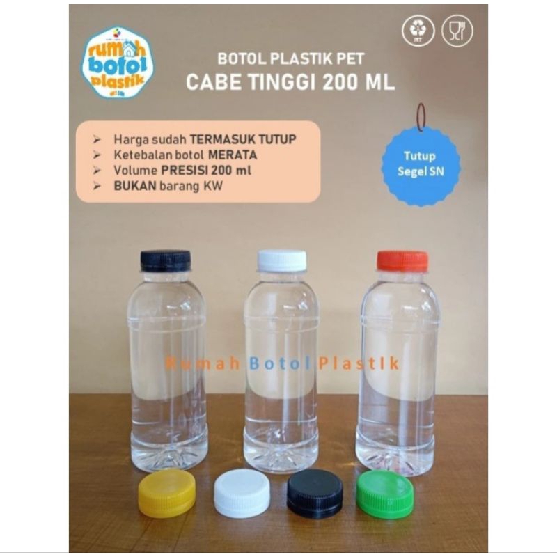 Jual Botol Plastik PET Cabe Tinggi / Pudot / Momo 200ml | Shopee Indonesia