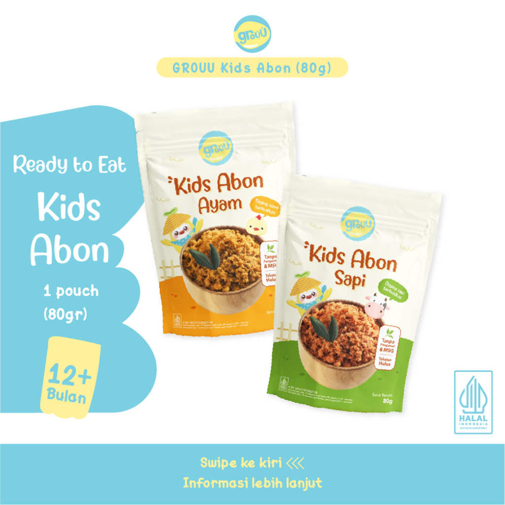 Jual GROUU - Kids Abon Sapi Ayam 80g - Makanan Lauk Cemilan MPASI Anak ...