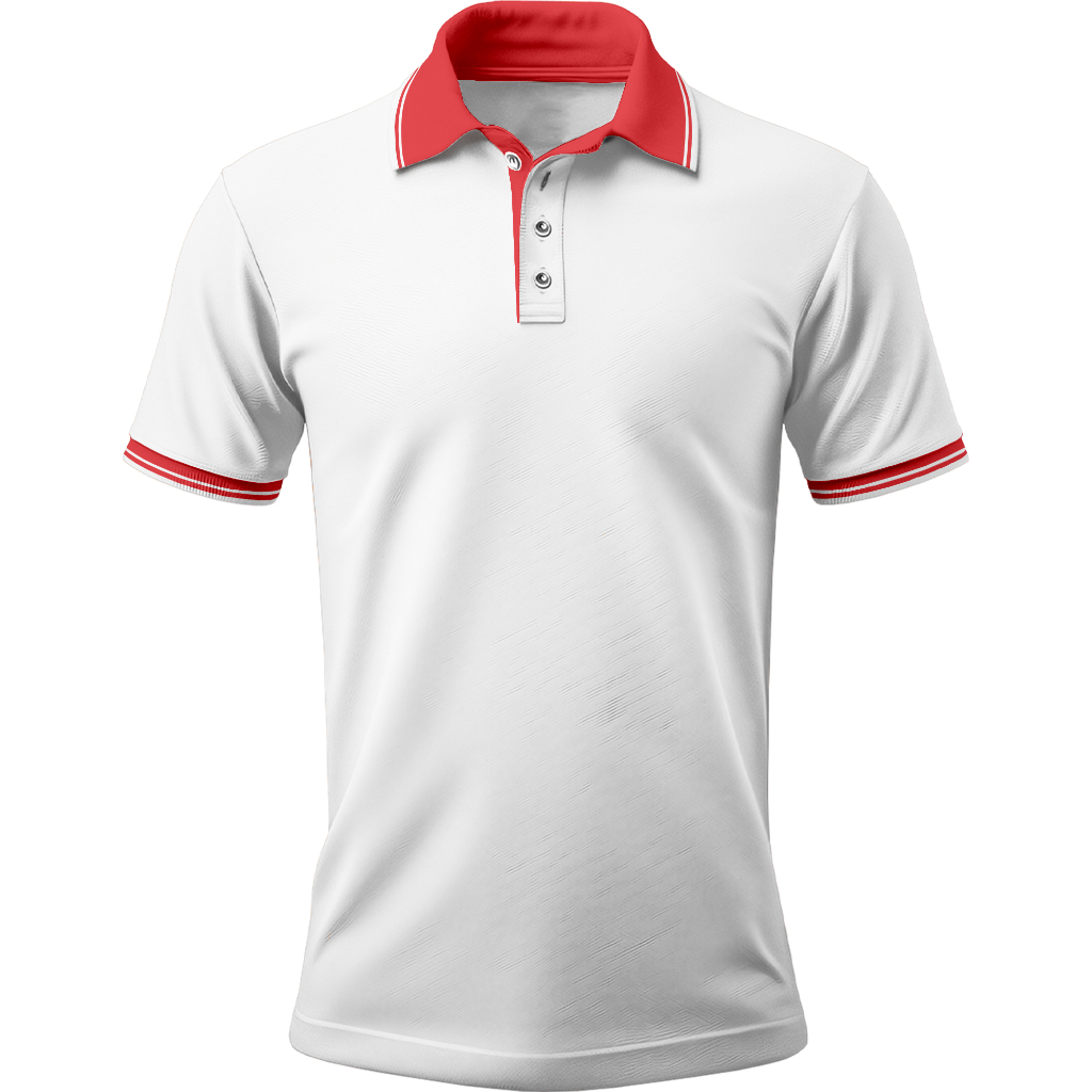 Jual Kaos kerah unisex wanita pria putih kerah merah lengan pendek ...