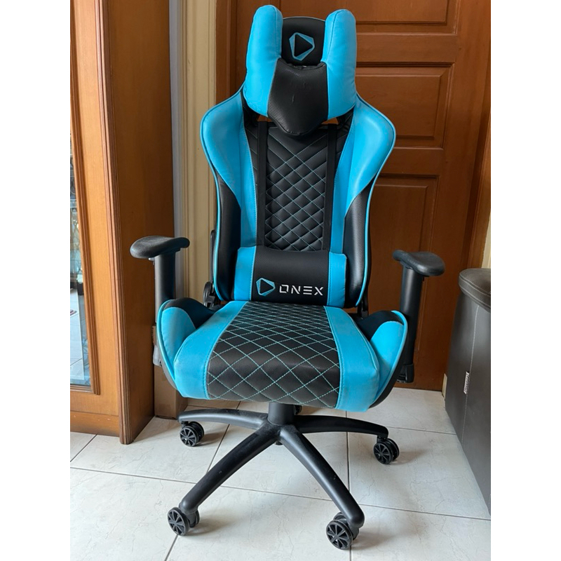 Jual ONEX GX3 Premium Quality Gaming Chair Kursi - Biru Blue | Shopee ...