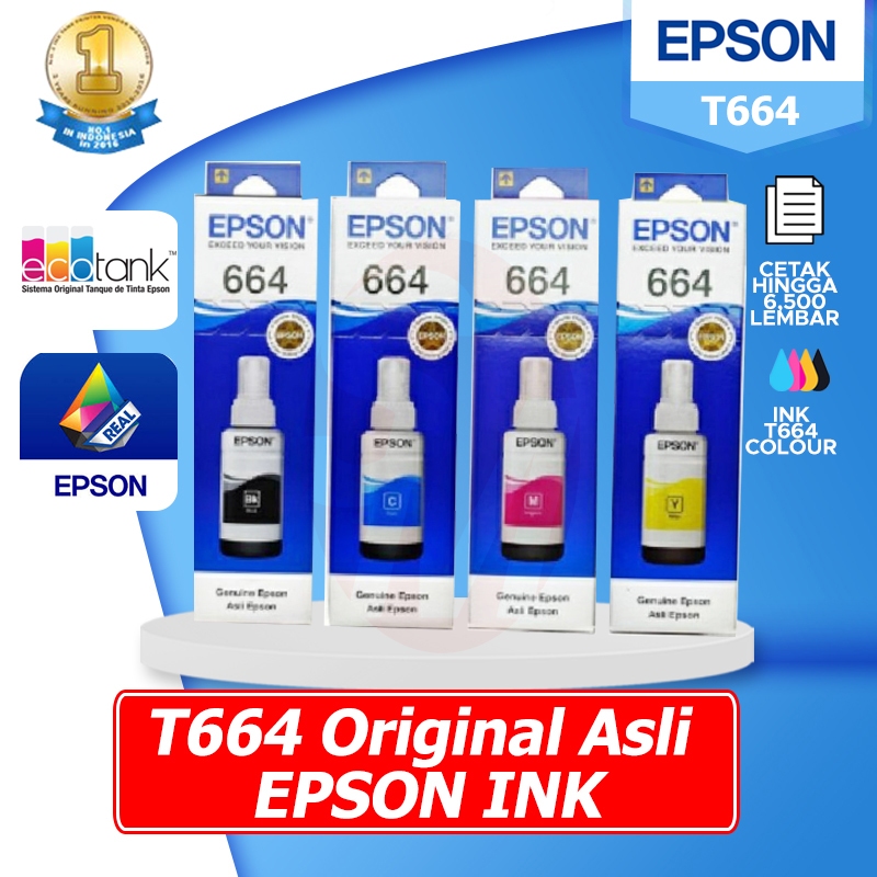 Jual Epson Tinta T664 1 set 664 (Paket 4 Warna) | Shopee Indonesia