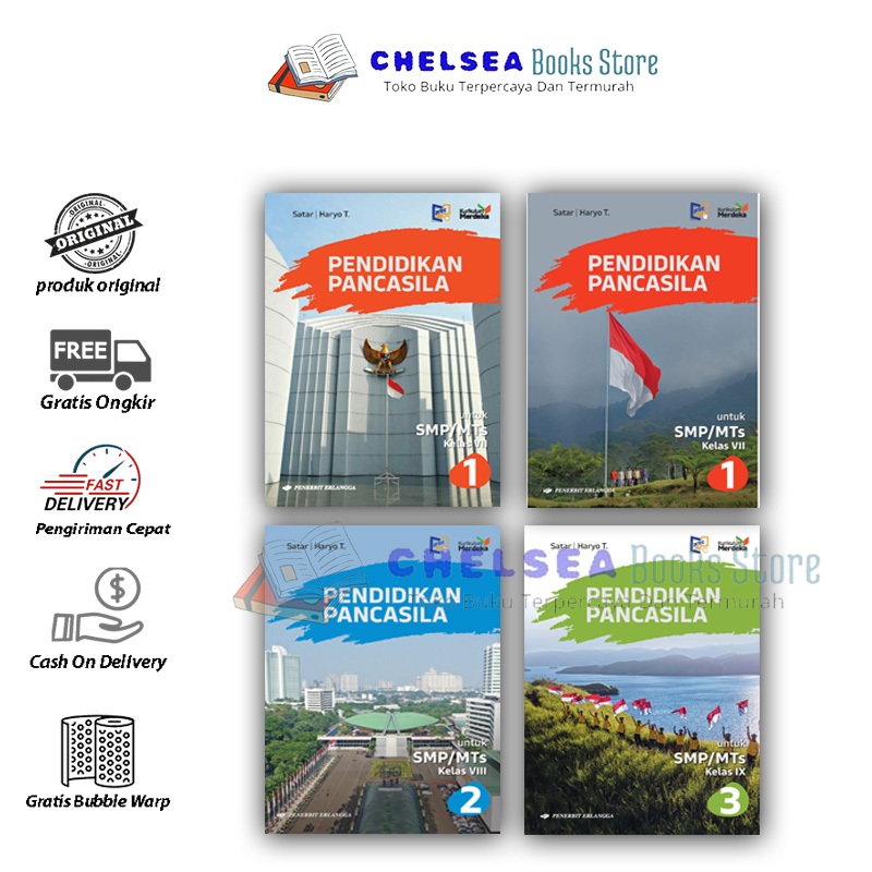 Jual PENDIDIKAN PANCASILA SMP/MTs kelas 7, 8 & 9 KURIKULUM MERDEKA - ERLANGGA | Shopee Indonesia