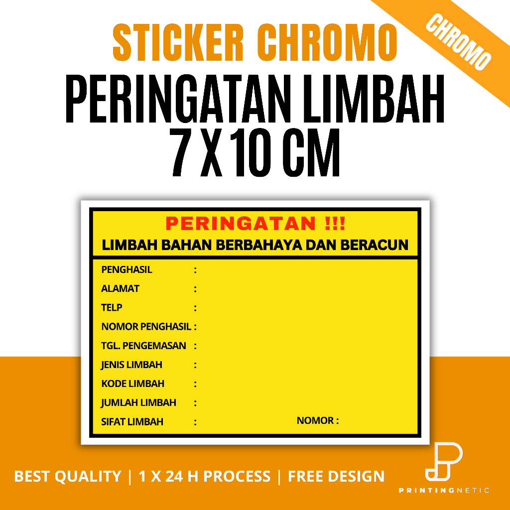 Jual Sticker Peringatan Limbah Bahan Berbahaya Dan Racun Ukuran 7 x 10 ...