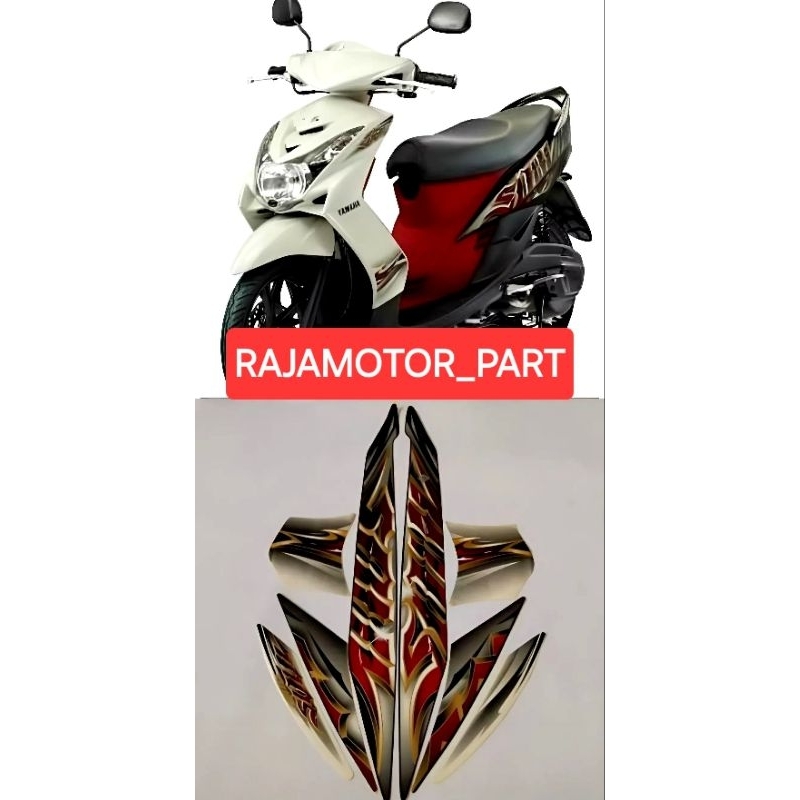 Jual STRIPING STIKER YAMAHA MIO SOUL 2011 2012 BODI HITAM LIS PUTIH ...