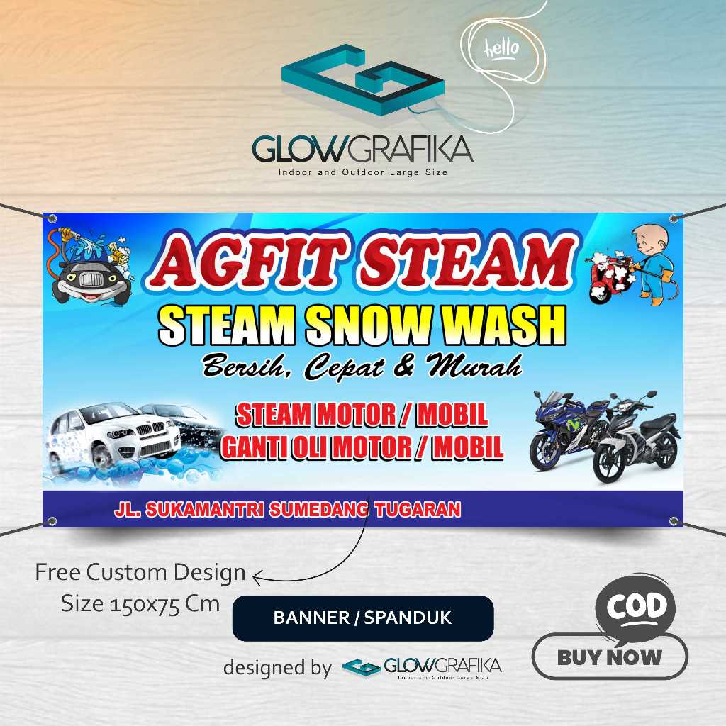 Jual Cetak Spanduk Banner Steam Motor | Shopee Indonesia