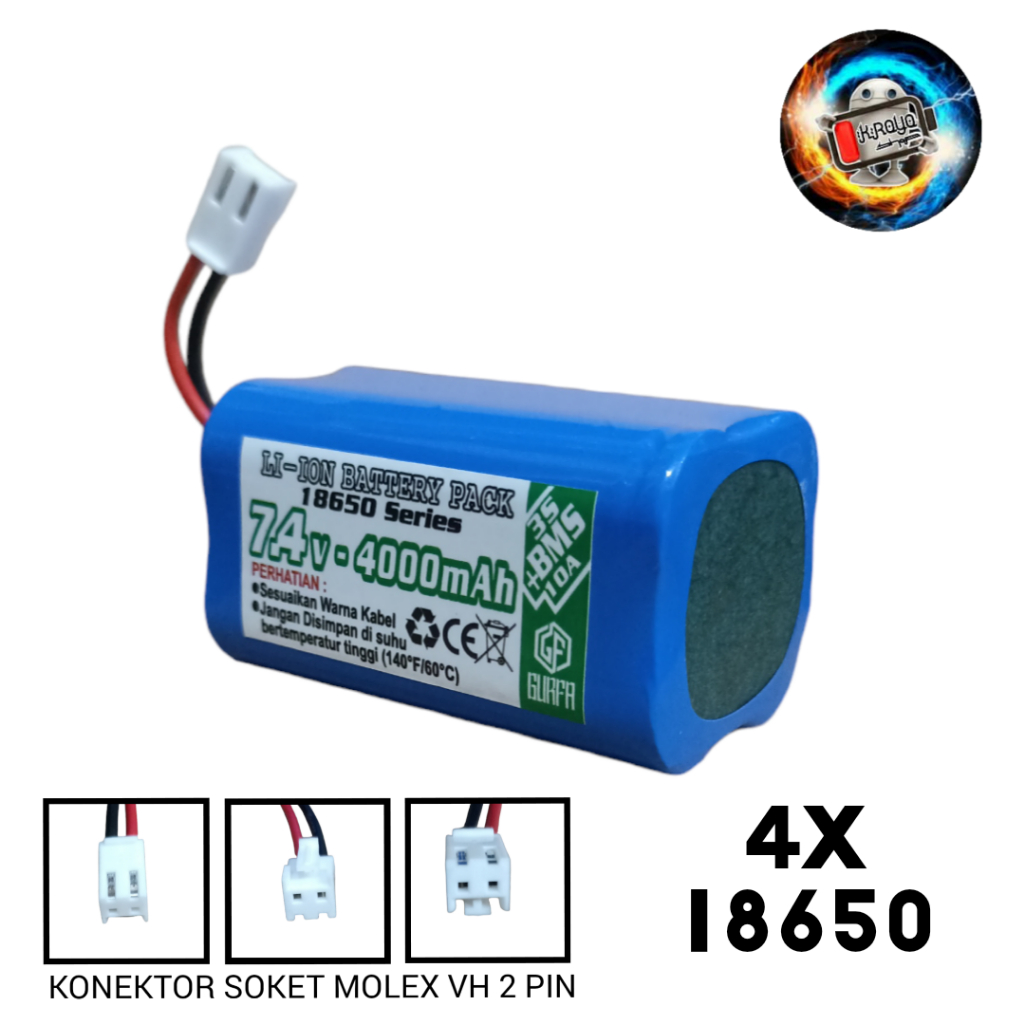 Jual Baterai PACK/ Baterai Universal / Baterai EDC 4X 18650 4000mAh 7 ...