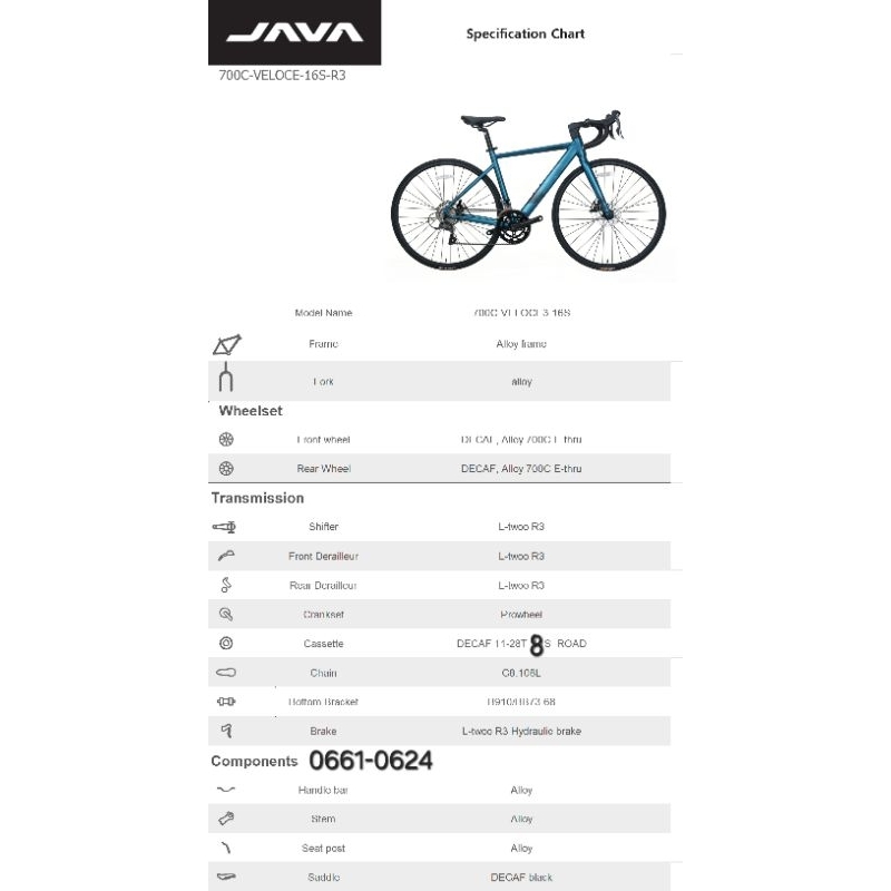 Jual JAVA VELOCE clean Look 16speed LTwoo R3 Hidrolik | Shopee Indonesia