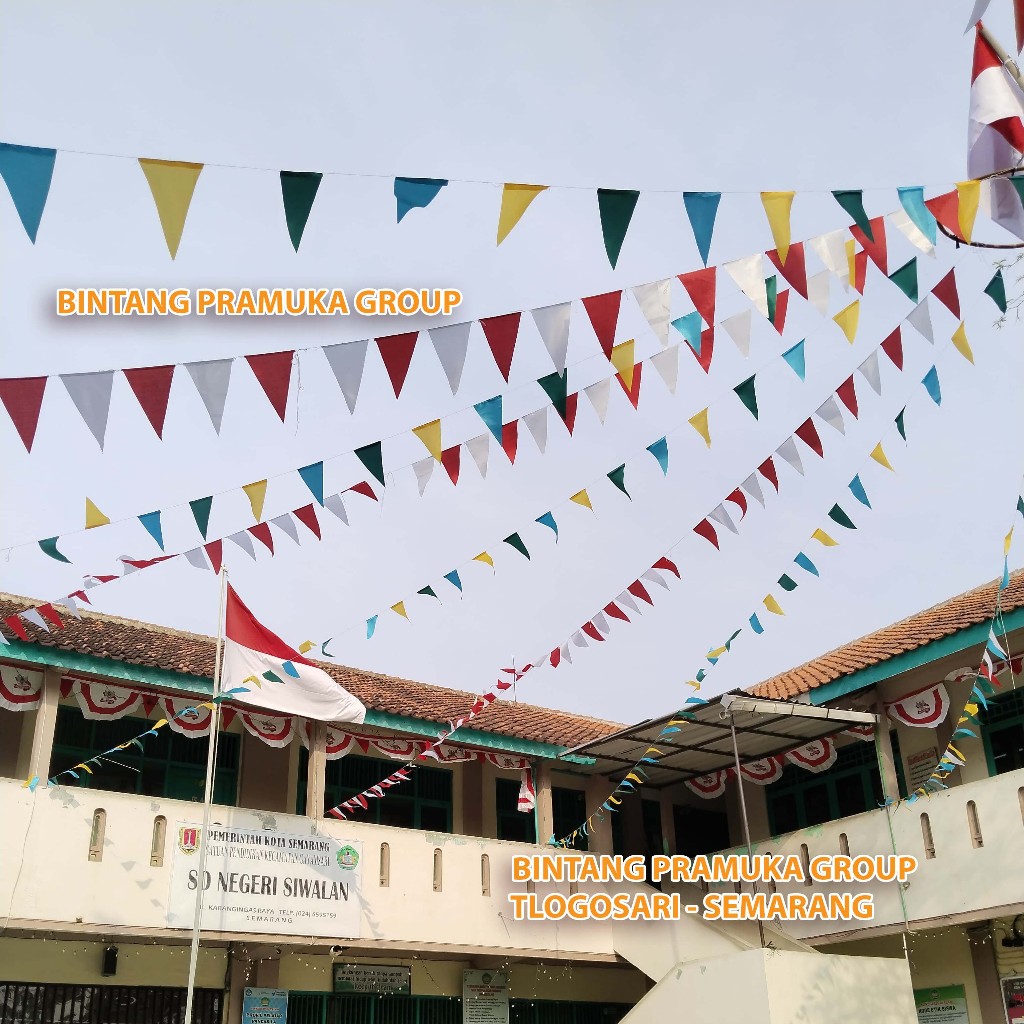 Jual BENDERA HIAS SEGITIGA PRAKTIS TINGGAL PASANG PANJANG 5M 1 RENCENG 15MATA BAHAN KAIN CAP ...