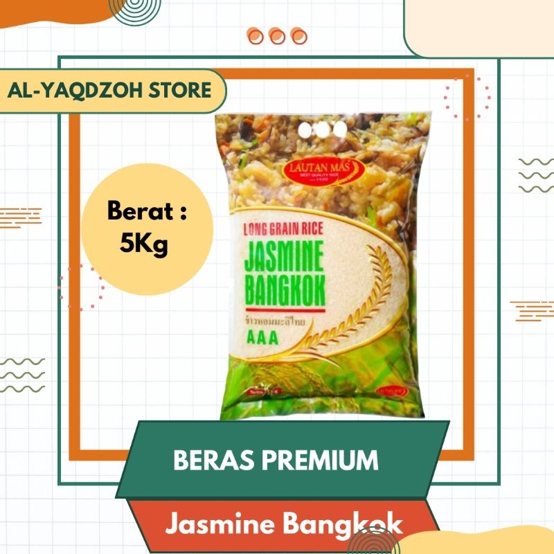 Jual Beras Premium | JASMINE BANGKOK | 5Kg | ASLI 100% | Shopee Indonesia