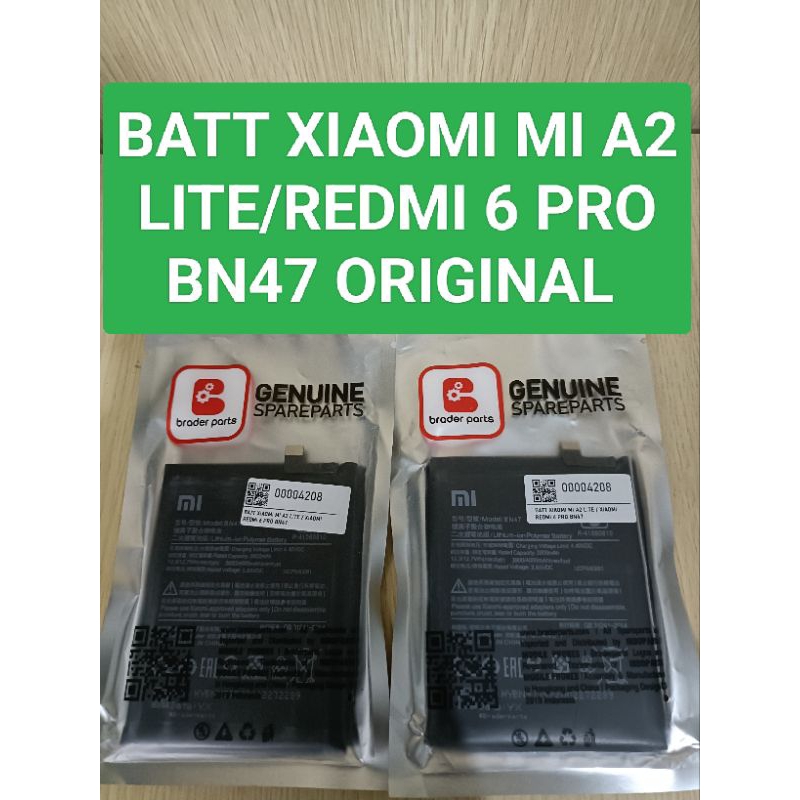 Jual BATERAI XIAOMI MI A2 LITE / REDMI 6 PRO BN47 +PACKING BUBBLE ...