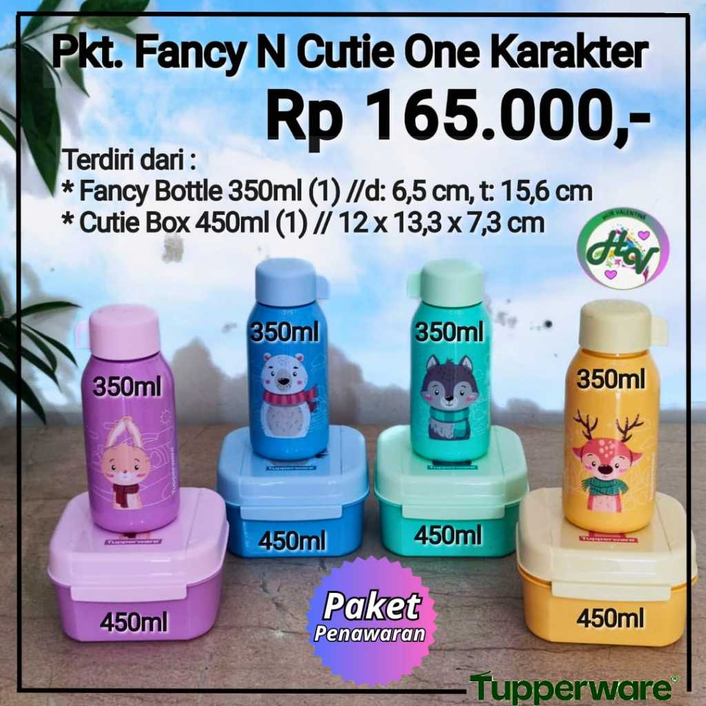 Jual Tupperware fancy and cutie set kotak bekal dan botol minum ...