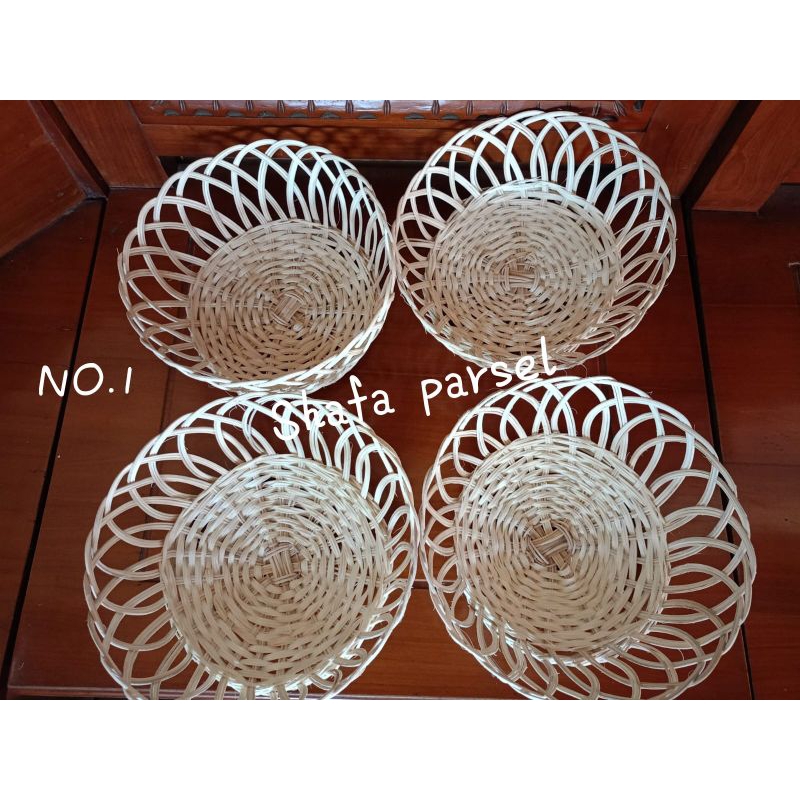 Jual Keranjang rotan kiring bulat natural ukuran No 1/baki lamaran ...