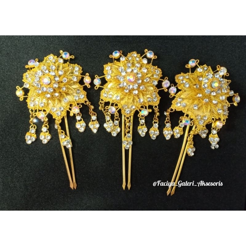 Jual Tusuk Bunga Cakra Sunting Pengantin Aceh Full Tembaga Gold / Emas ...