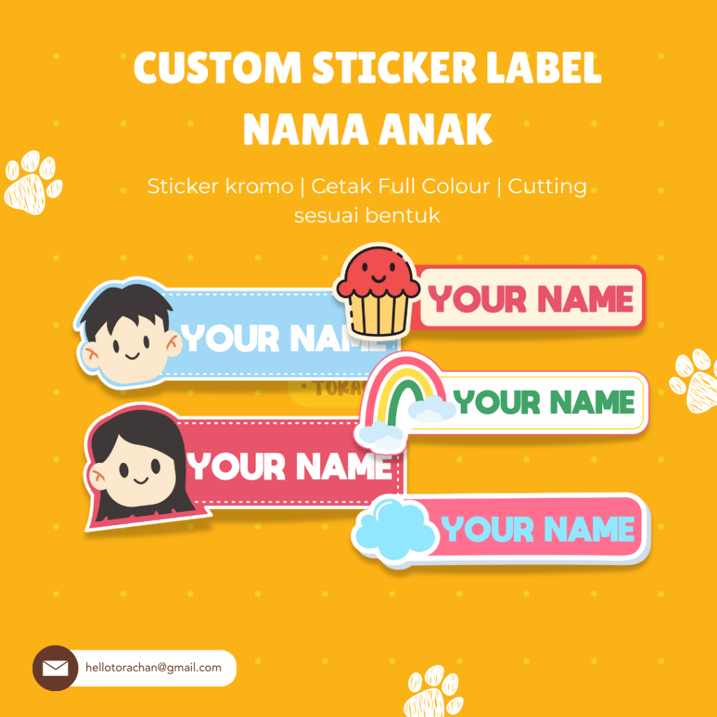 Jual Sticker Stiker Label Nama Anak Custom Nama Karakter | Shopee Indonesia
