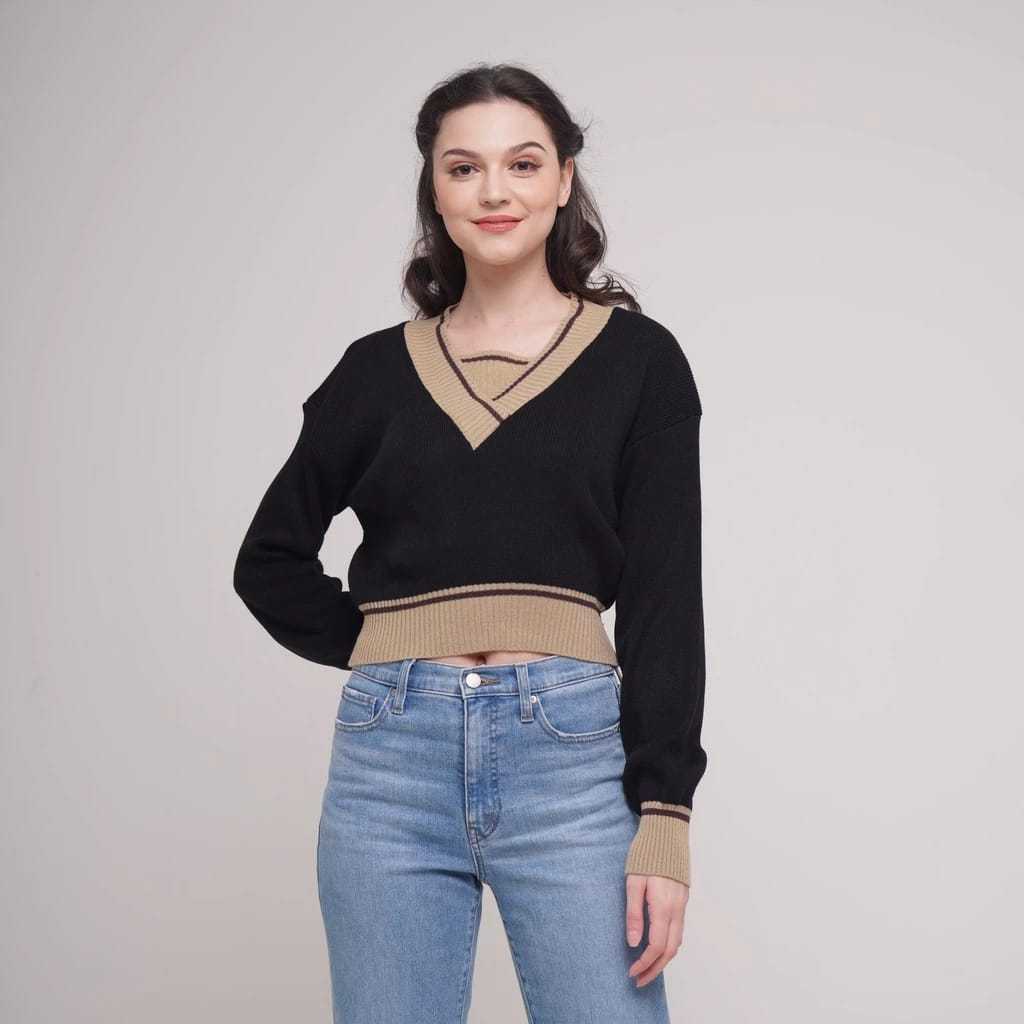 Jual JULIE CROP SWEATER / Outer Crop Rajut Wanita / Atasan Crop Wanita ...