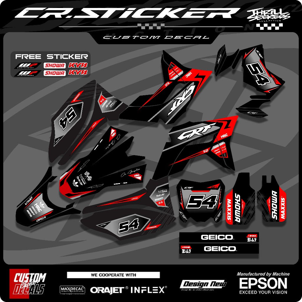 Jual Decal Sticker crf 150 L / Decal crf custom Full Body Super Glosy ...