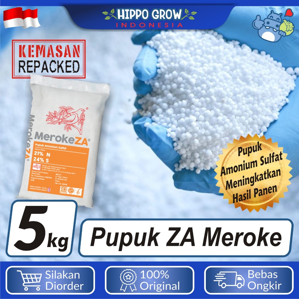 Jual 5 kg - Pupuk ZA Meroke Original Amonium Sulfat Kemasan 5kg Tanaman ...
