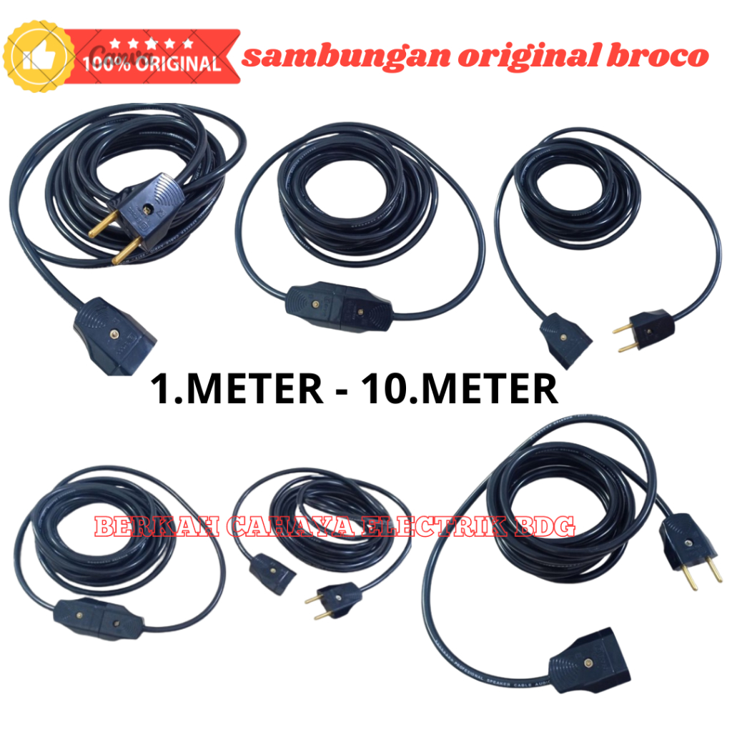 Jual SAMBUNGAN KABEL BROCO KABEL 1 2 3 4 5 6 7 8 9 10 METER / SAMBUNGAN STOP KONTAK KABEL 1 2 3 ...
