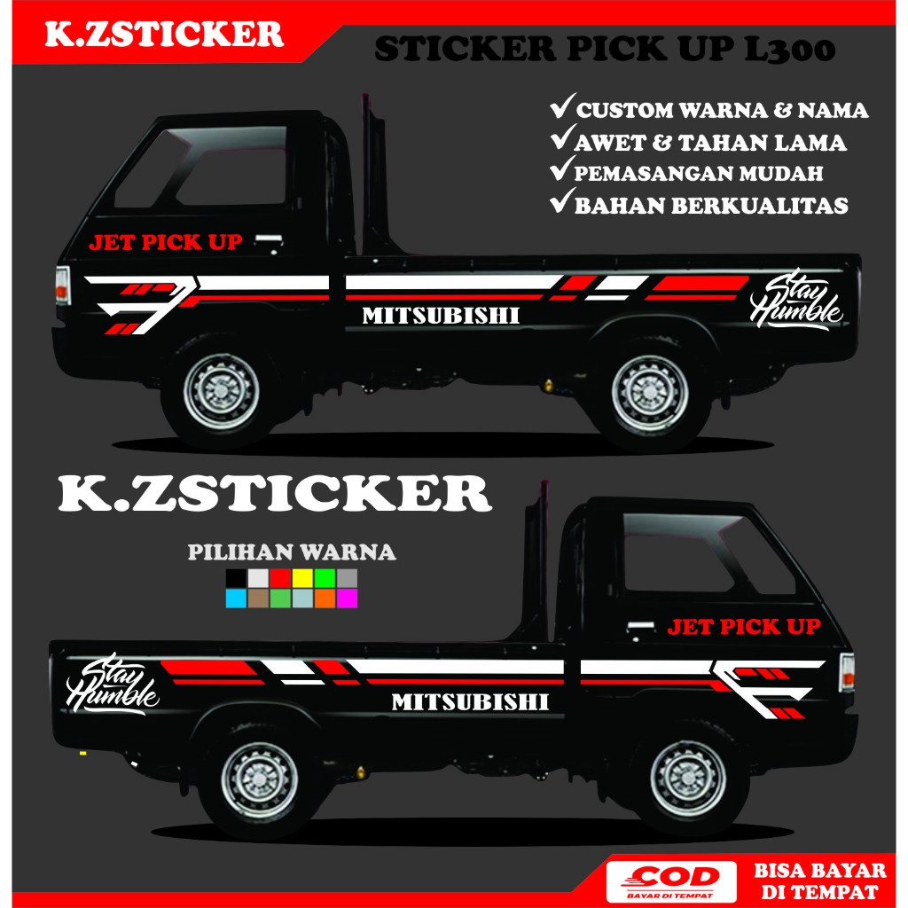 Jual stiker cutting mobil pick up l300 sport stiker list strip mobil ...