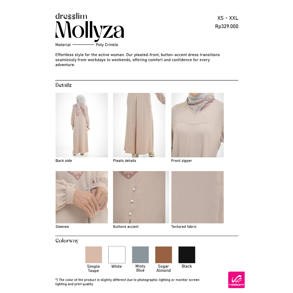 Jual RABBANI - DRESSLIM MOLLYZA GAMIS PREMIUM | Shopee Indonesia