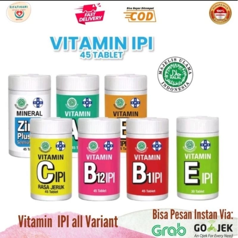 Jual Vitamin ipi all varian, vitamin A, B1, B12, B Compleks, Vit C, D, E, Calcium & Zinc ...