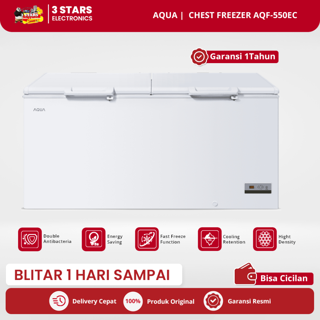 Jual AQUA AQF 550 EC CHEST FREEZER BOX 550 L LEMARI PEMBEKU 550 LITER ...