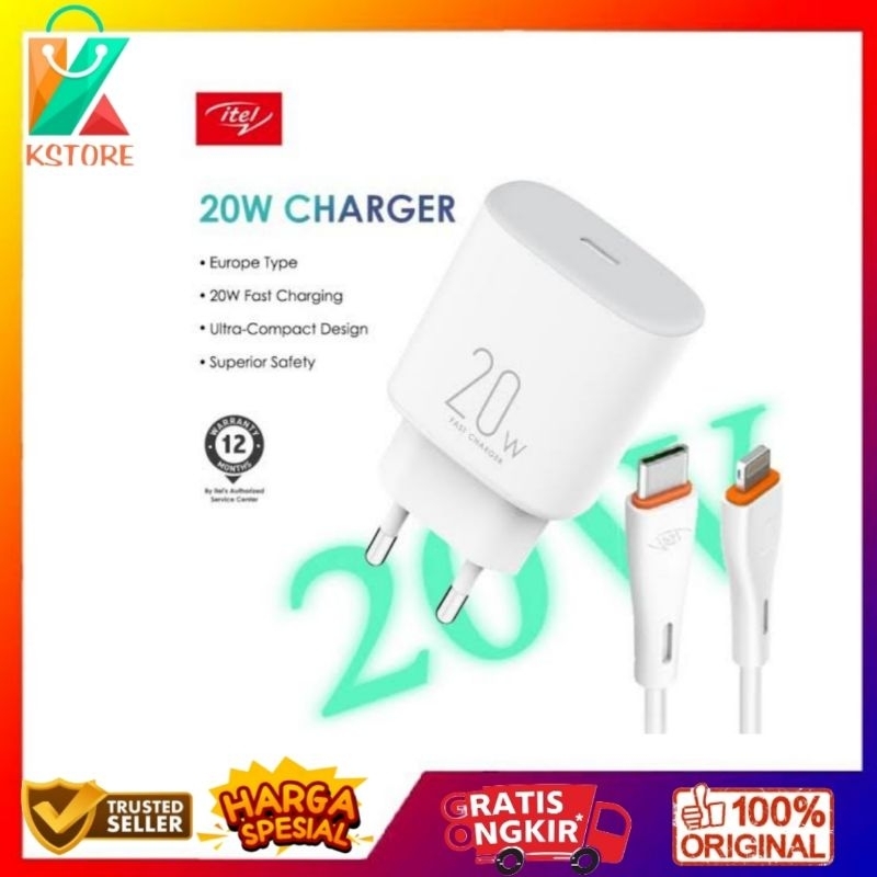 Jual Itel 20W Charger Fast Charging ICW-202E Travel Package including ...