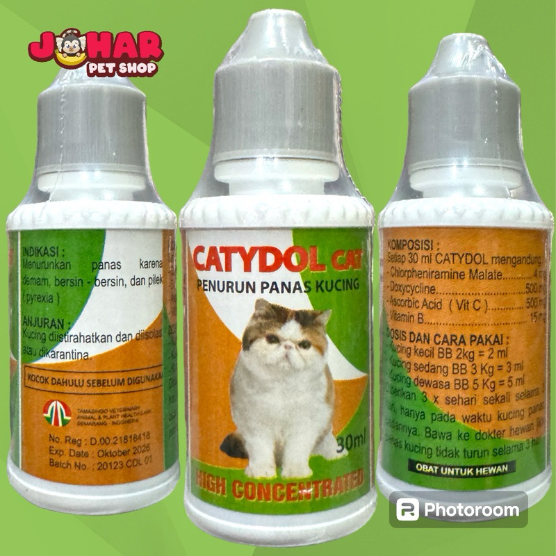 Jual Catydol cat obat penurun panas kucing kitten demam meriang 30ml ...