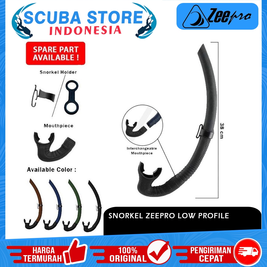 Jual Snorkel Zeepro Low Profile Silicone Foldable Flexible Freediving ...