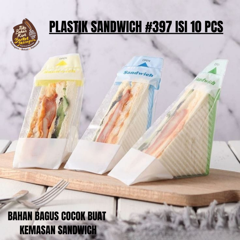 Jual KEMASAN PLASTIK SANDWICH #397 SEGITIGA PRAKTIS / PLASTIK WRAP ROTI ...