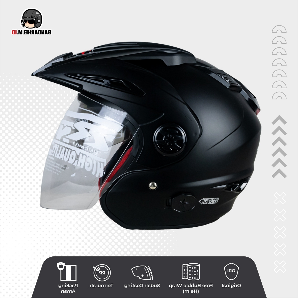Jual Helm RN Double Visor Hitam Doff (Ink t1) | Shopee Indonesia