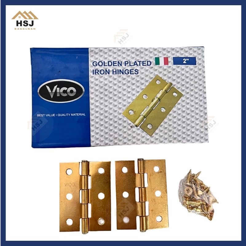 Jual Engsel Tipis Gold Plate 2 Inch Engsel Tipis VICO GP | Shopee Indonesia