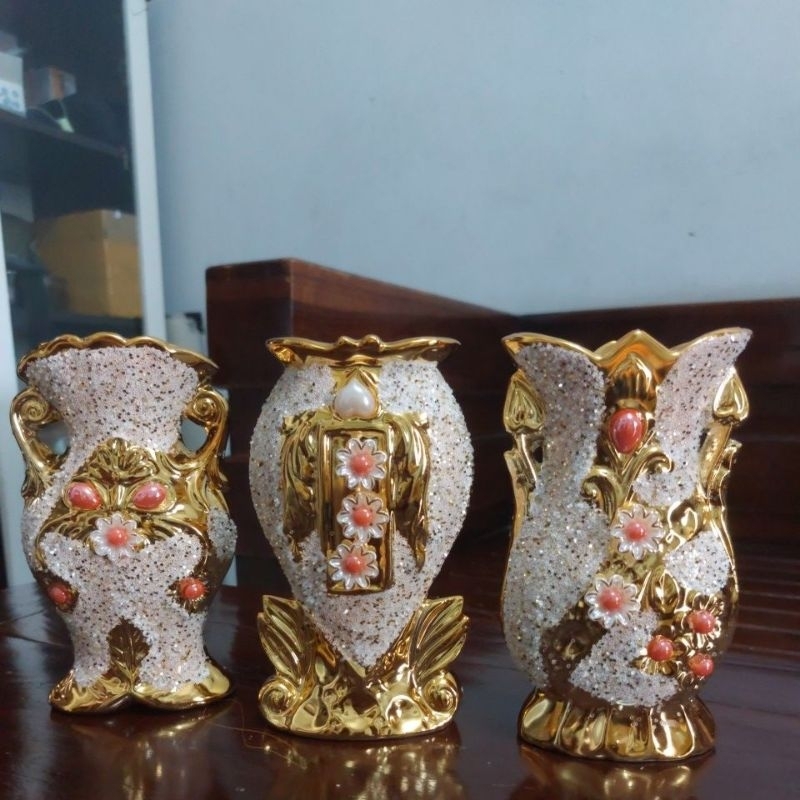 Jual Pajangan set 3 pc tinggi 15 cm bahan keramik | Shopee Indonesia