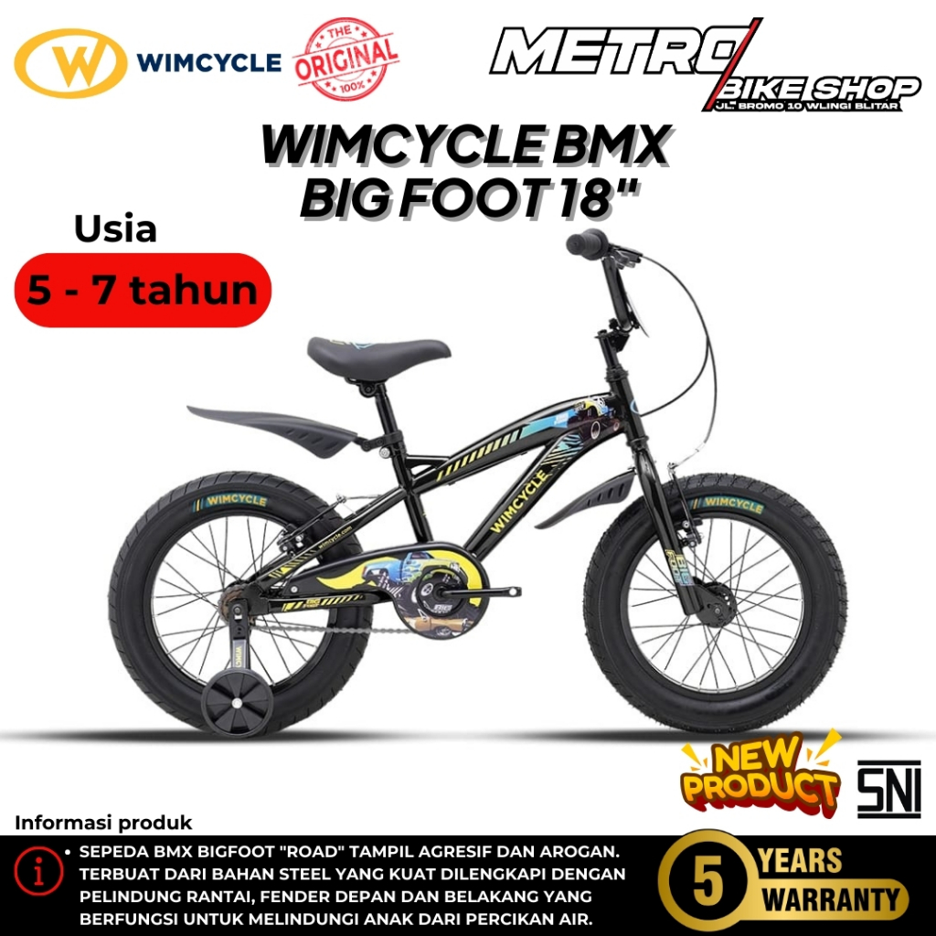 Jual Sepeda anak Wimcycle Big Foot ukuran 18 Sepeda anak BMX 18 Inch ...