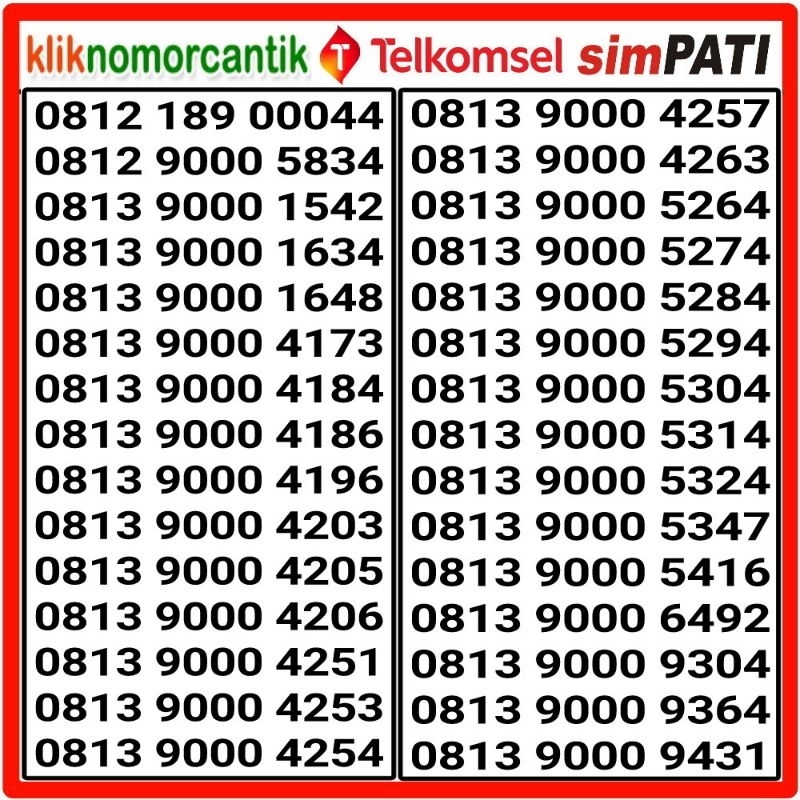 Jual Nomor Cantik Simpati Support 4gand5g Telkomsel Simpati Seri 9000 Sp 1 Shopee Indonesia