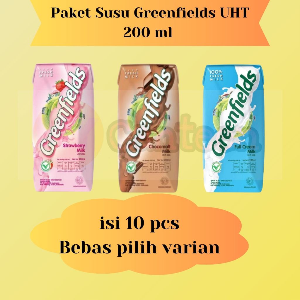 Jual Paket Susu Greenfields UHT 200ml 10 pcs | Shopee Indonesia