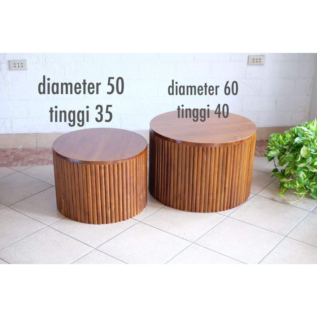 Jual me&dots- Meja Bulat Salur Jati Meja coffee table Meja Bulat ...