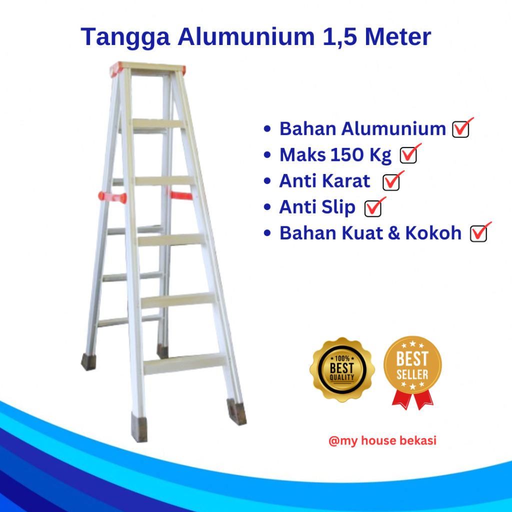 Jual TANGGA 1,5 METER / TANGGA LIPAT / TANGGA ALUMUNIUM / TANGGA JUMBO ...
