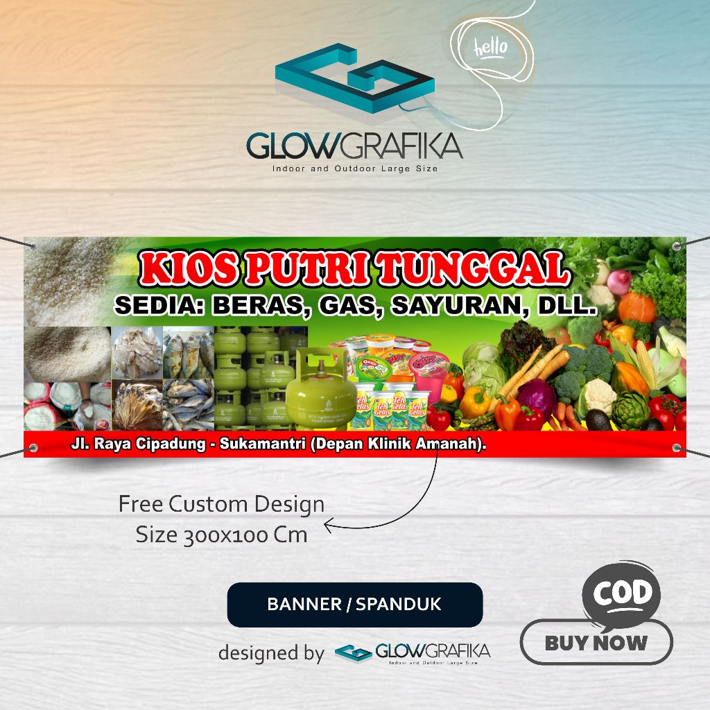 Jual Cetak Spanduk Banner Kios Putri Tunggal | Shopee Indonesia