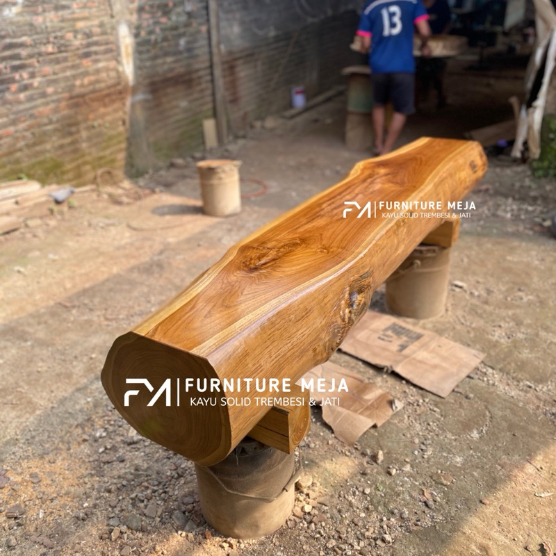 Jual Bangku Balok Log Kayu Jati Utuh Kayu Jati Tua Bangku Taman Kursi ...
